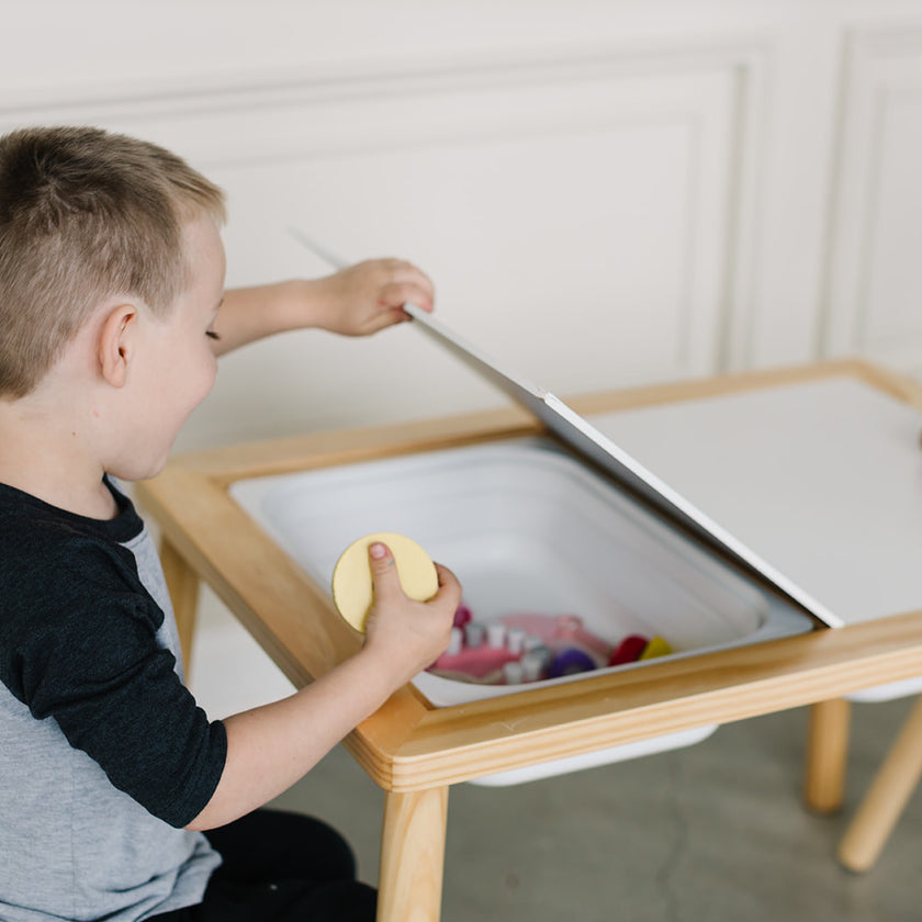 beright | Land, Sand, Water Sensory Table w/ Bins (1 large + 2 small bins)