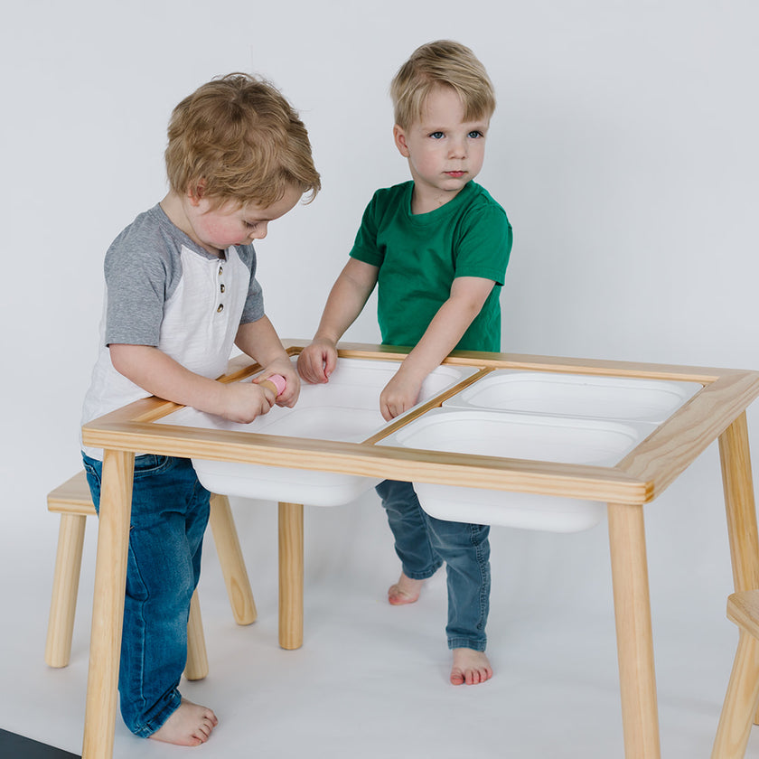 beright | Land, Sand, Water Sensory Table w/ Bins (1 large + 2 small bins)