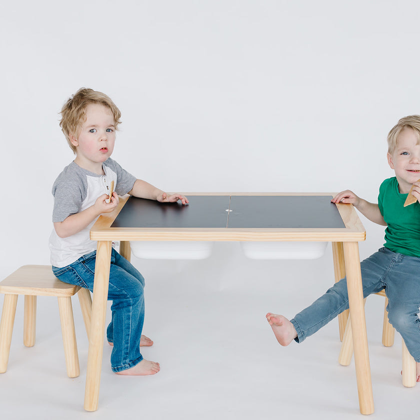 beright | Land, Sand, Water Sensory Table w/ Bins (1 large + 2 small bins)